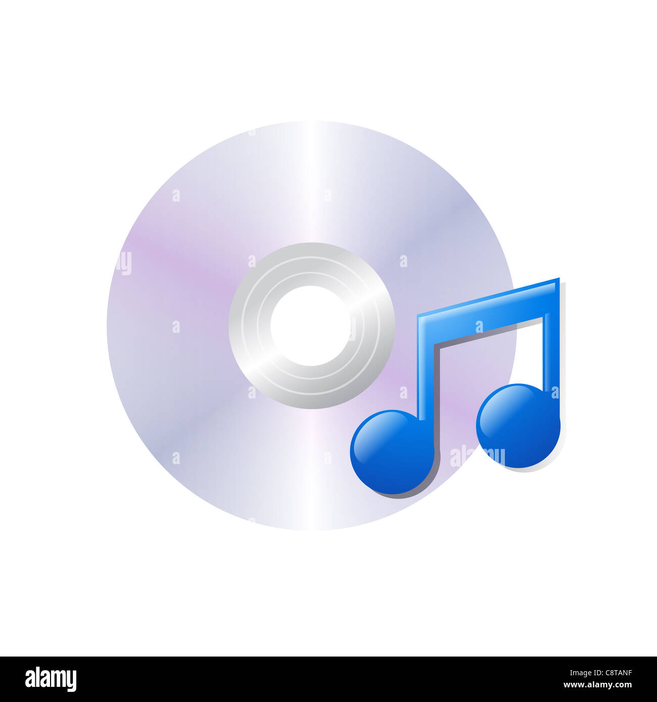 Illustration of compact disc and music symbol Stock Photo - Alamy