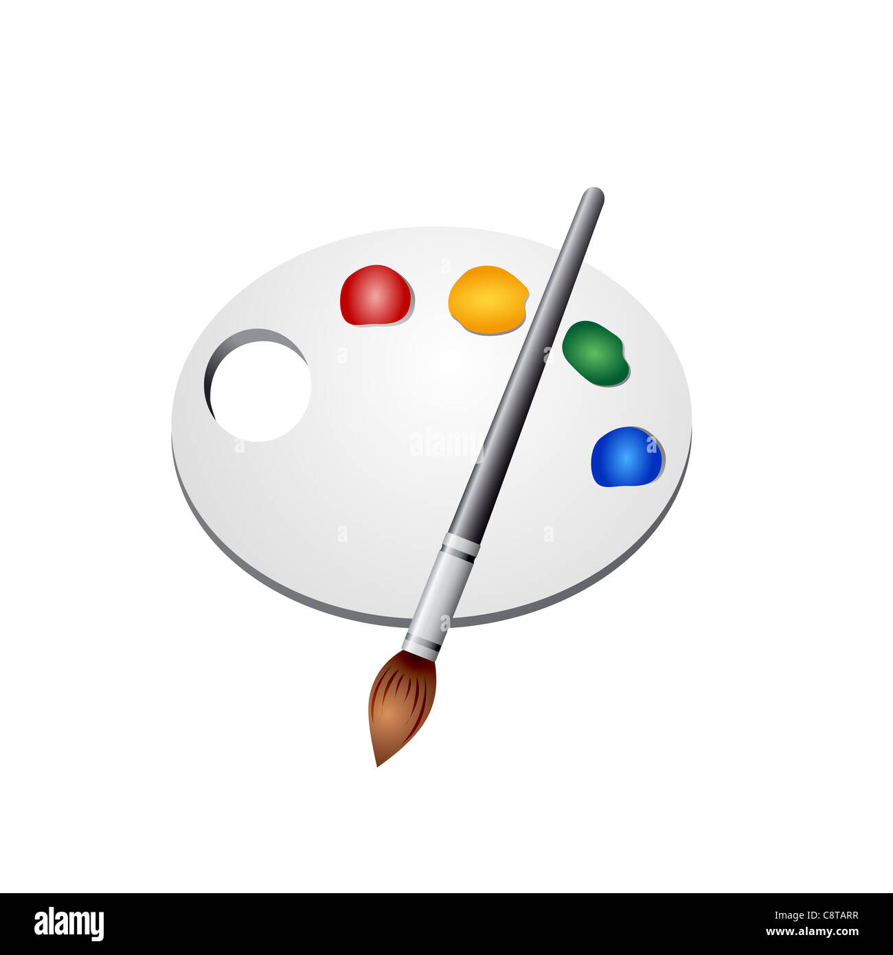 Illustration of palette and paintbrush Stock Photo - Alamy