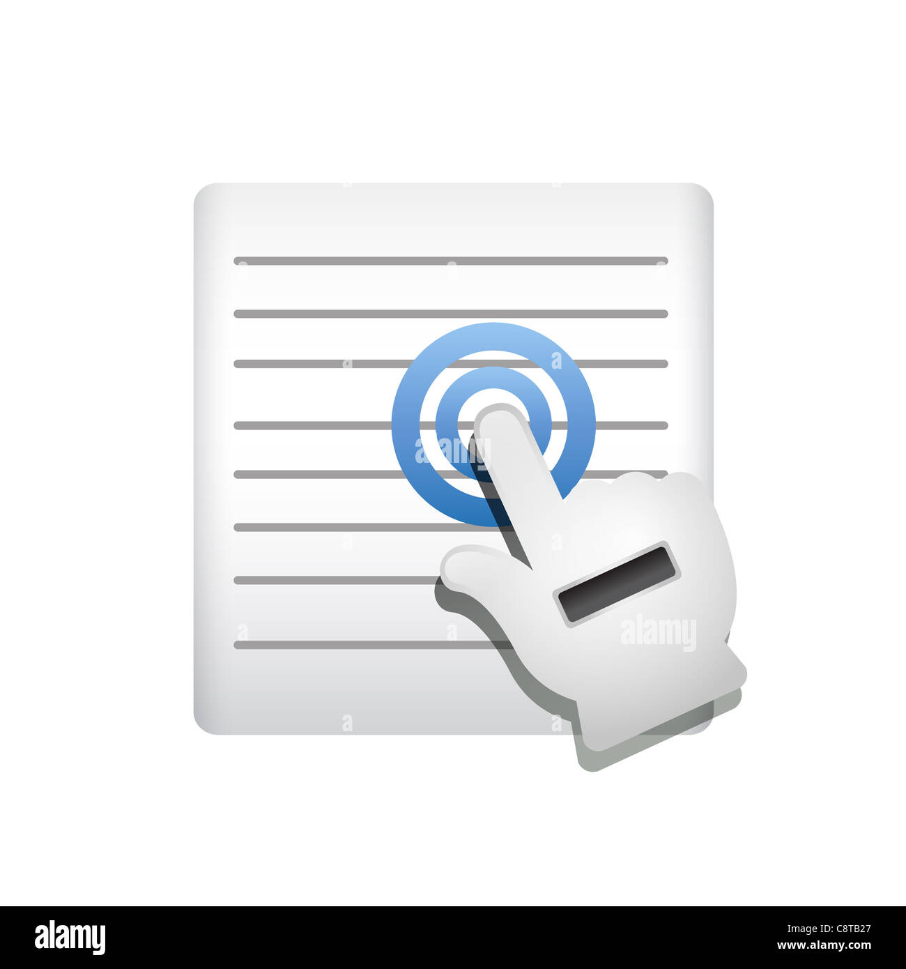 Image human hand pointing paper hi-res stock photography and images - Alamy