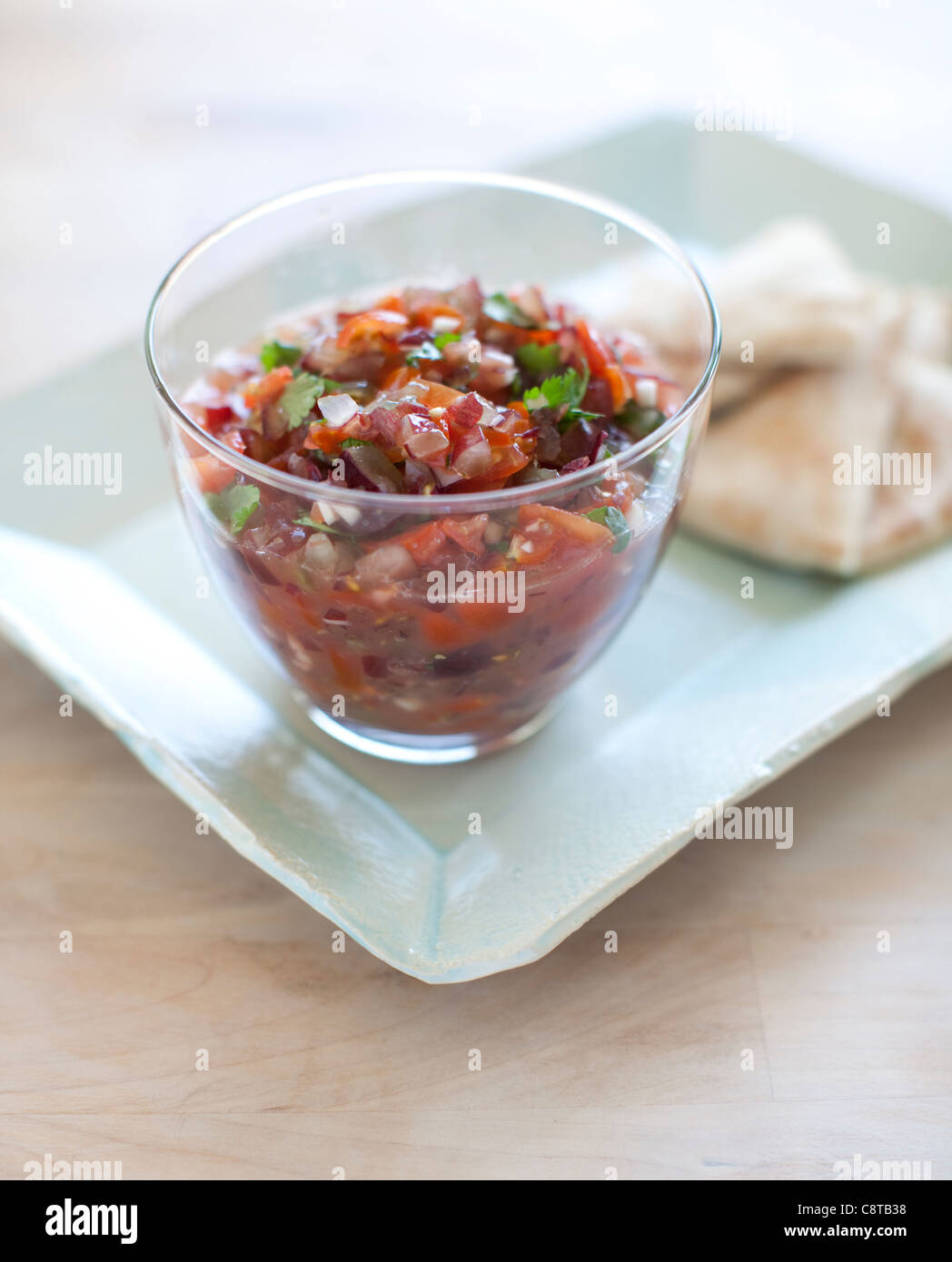 Close up of salsa and bread Stock Photo - Alamy