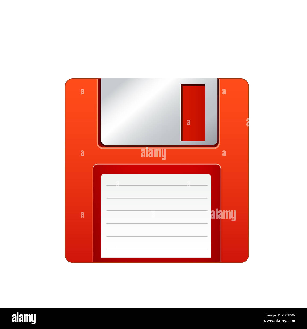 Illustration of red floppy disk Stock Photo - Alamy