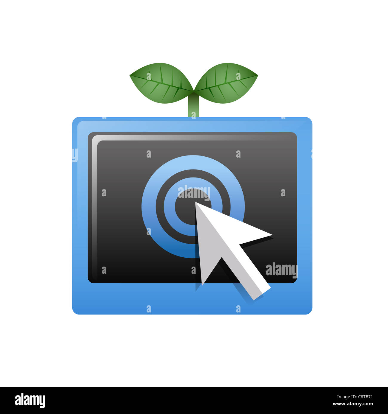 Illustration of an cursor pointing at a screen Stock Photo - Alamy