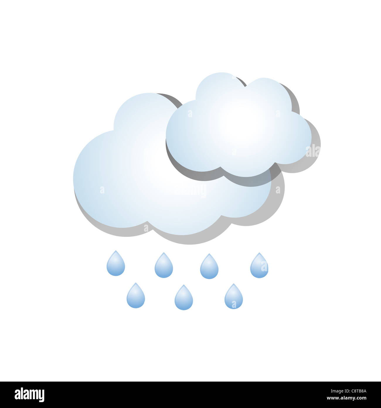 Illustration of clouds and raindrops Stock Photo - Alamy