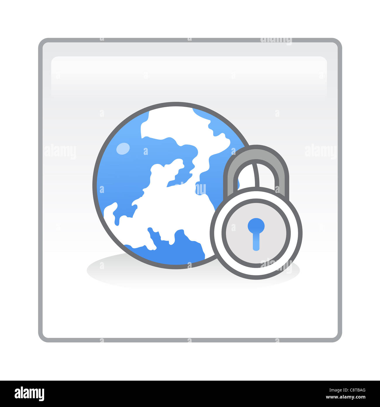 Illustration of globe and a lock Stock Photo - Alamy