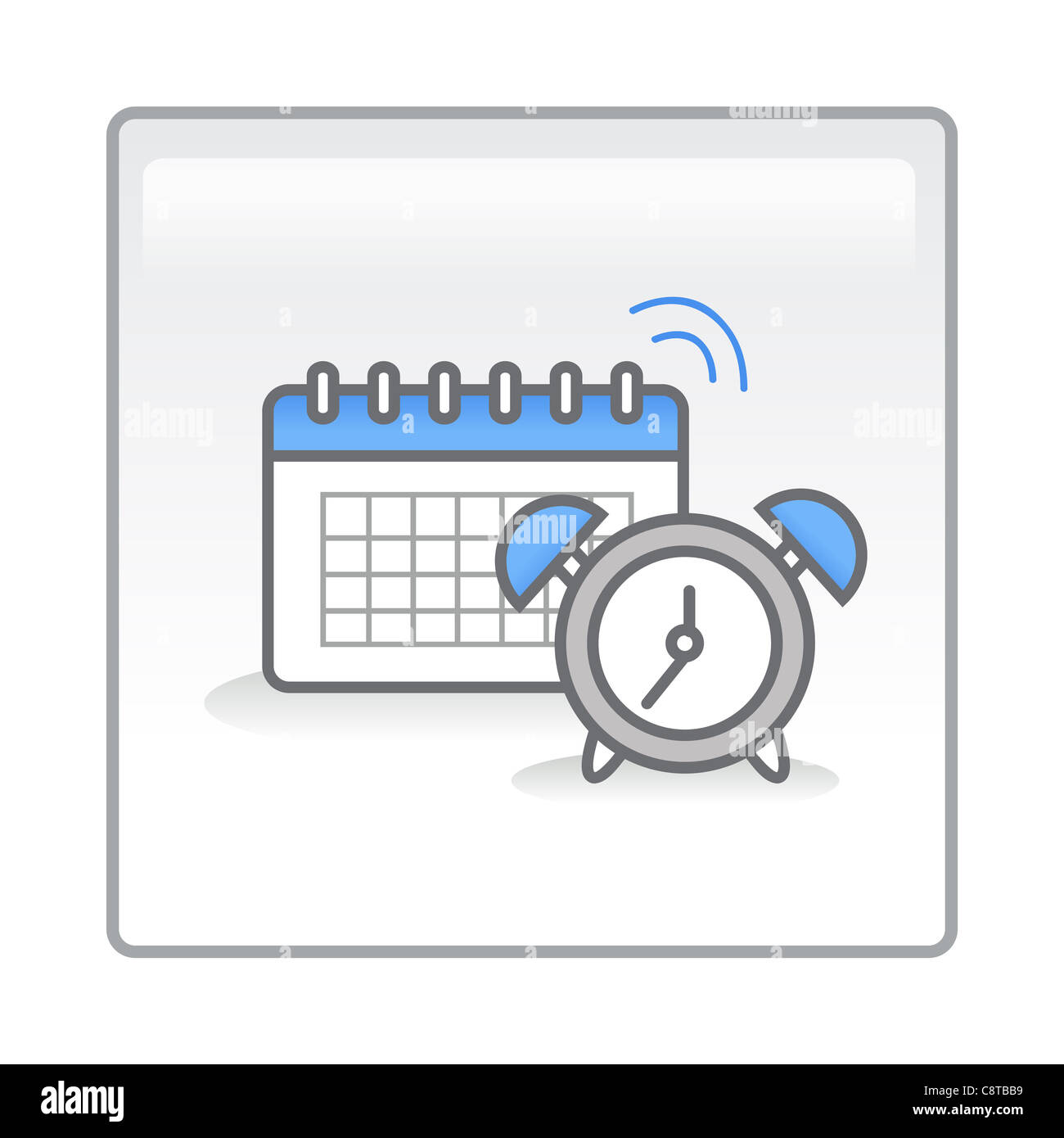 Illustration of calendar and clock Stock Photo - Alamy