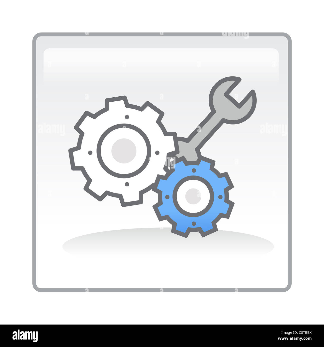 Illustration of gears and wrench Stock Photo - Alamy