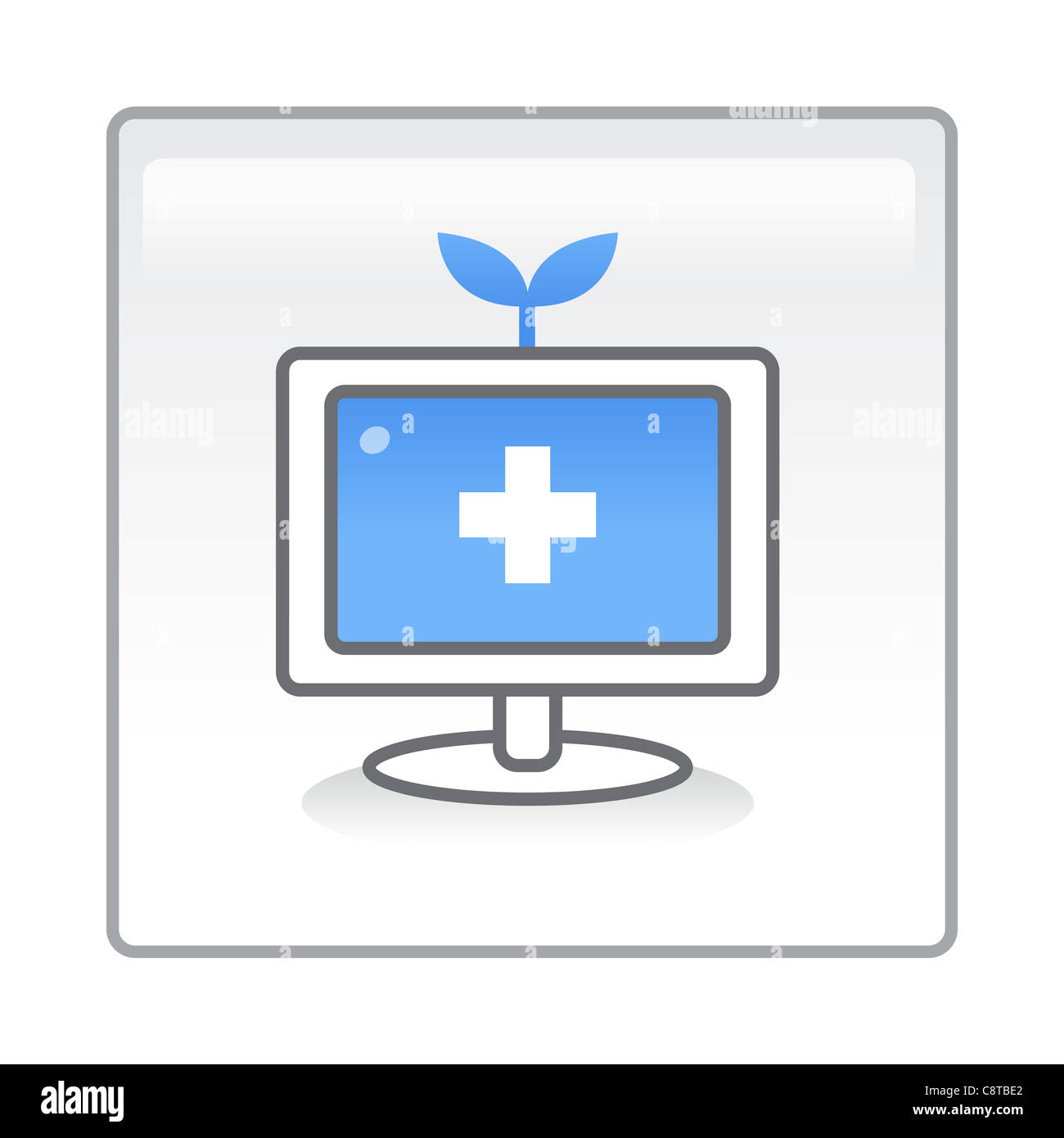 Illustration of television set with plus sign Stock Photo - Alamy