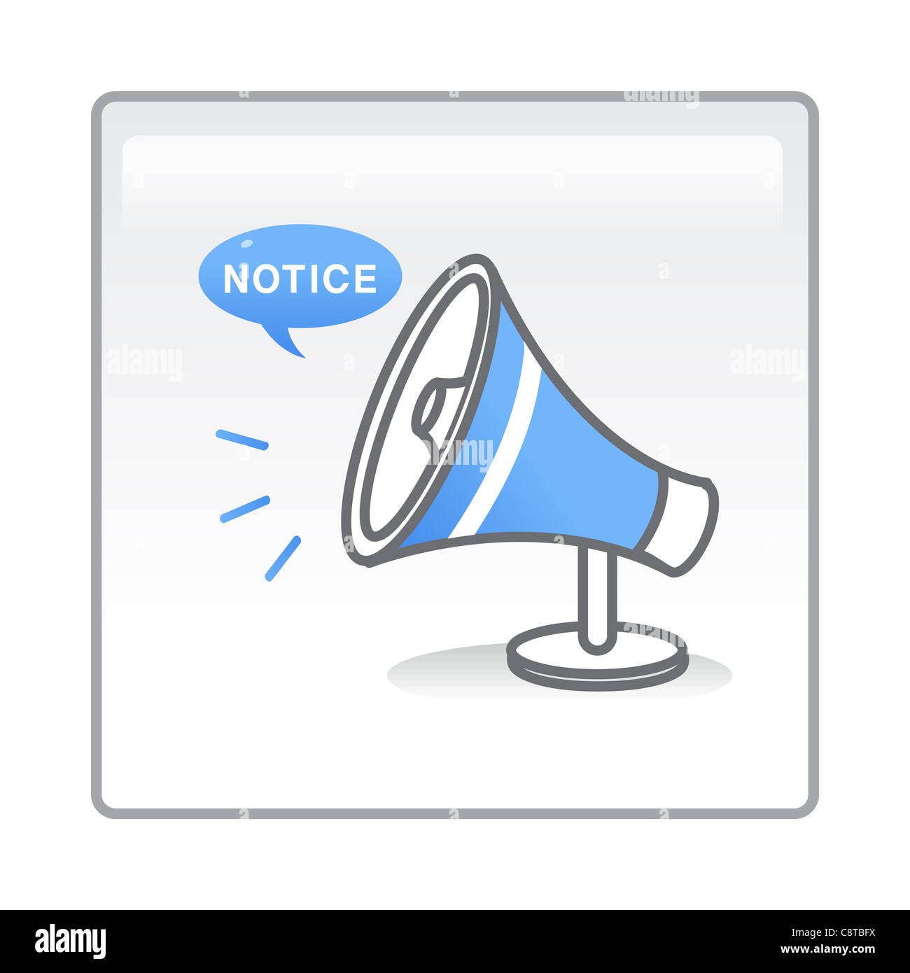 Illustration of notice and megaphone Stock Photo - Alamy