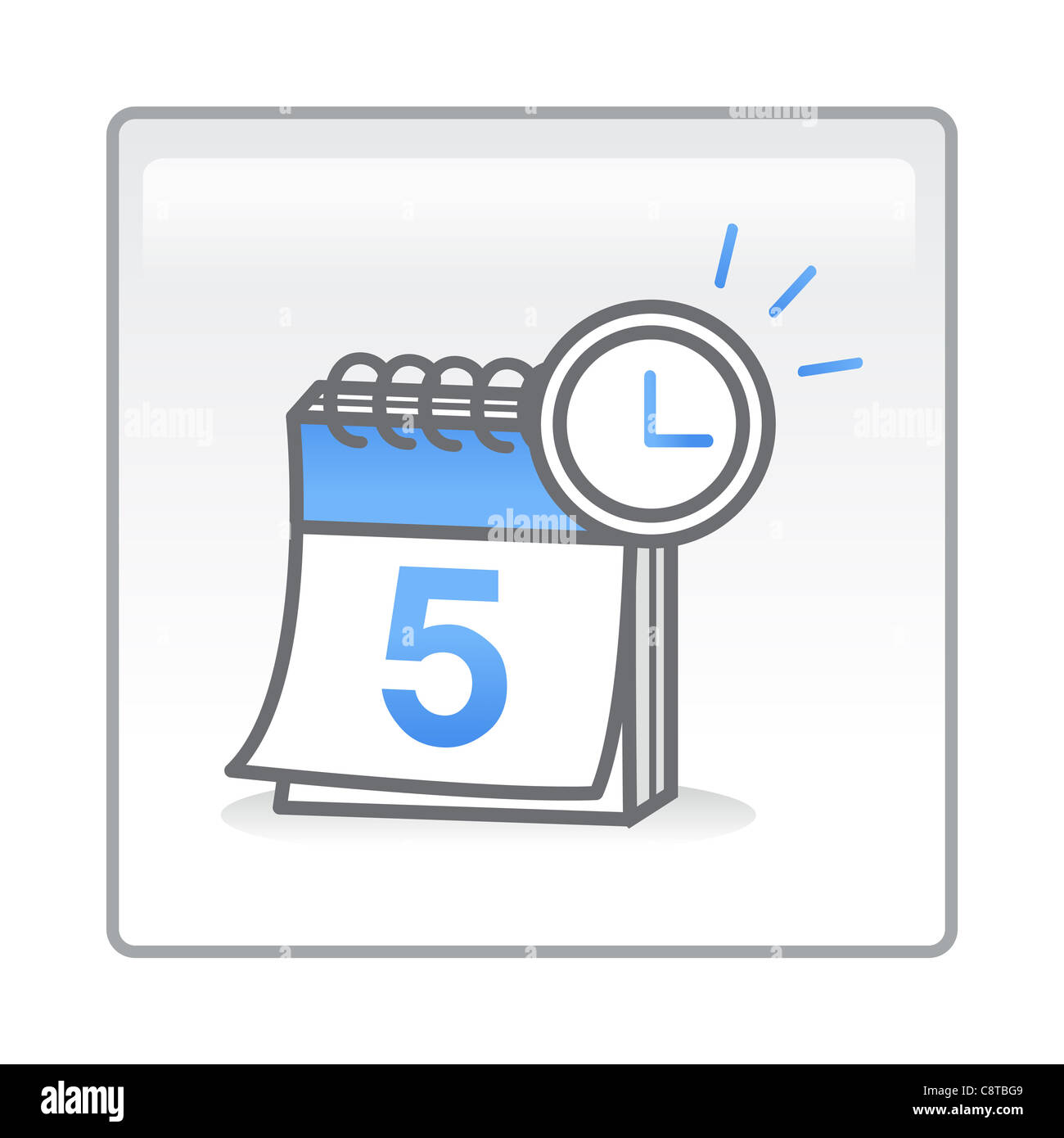 Illustration of calendar and clock Stock Photo - Alamy