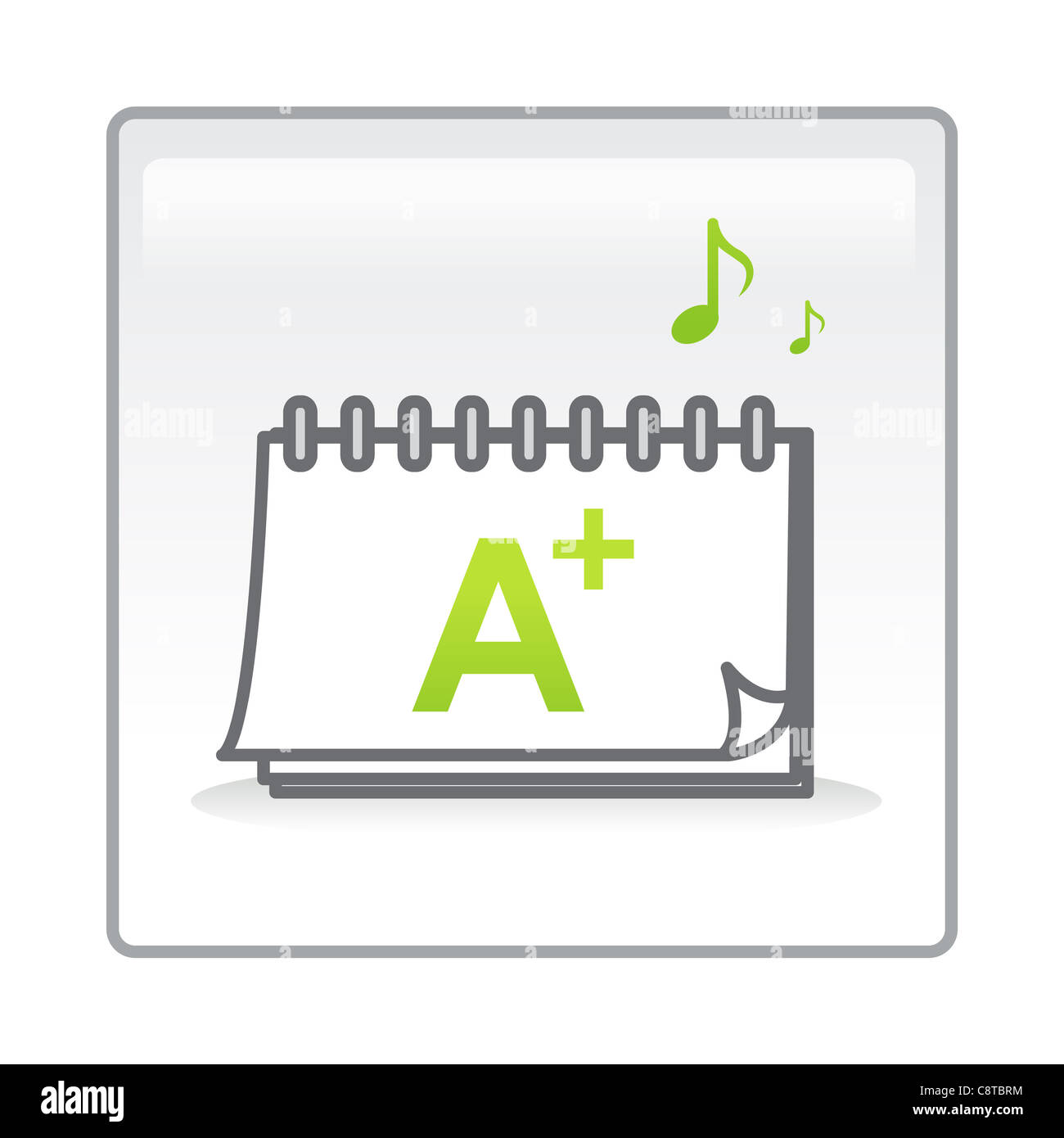 A plus grade on spiral book Stock Photo - Alamy