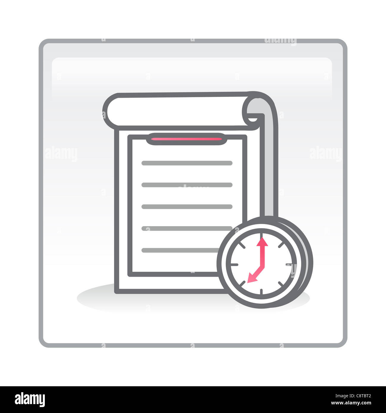 Illustration of prescription book and clock Stock Photo - Alamy