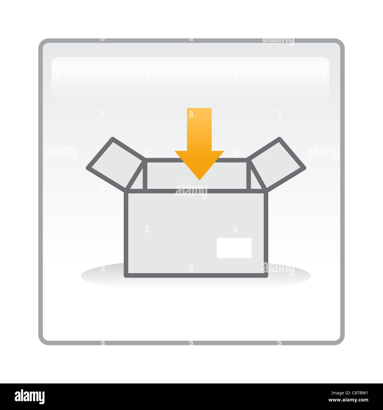 Illustration of box with arrow sign Stock Photo - Alamy
