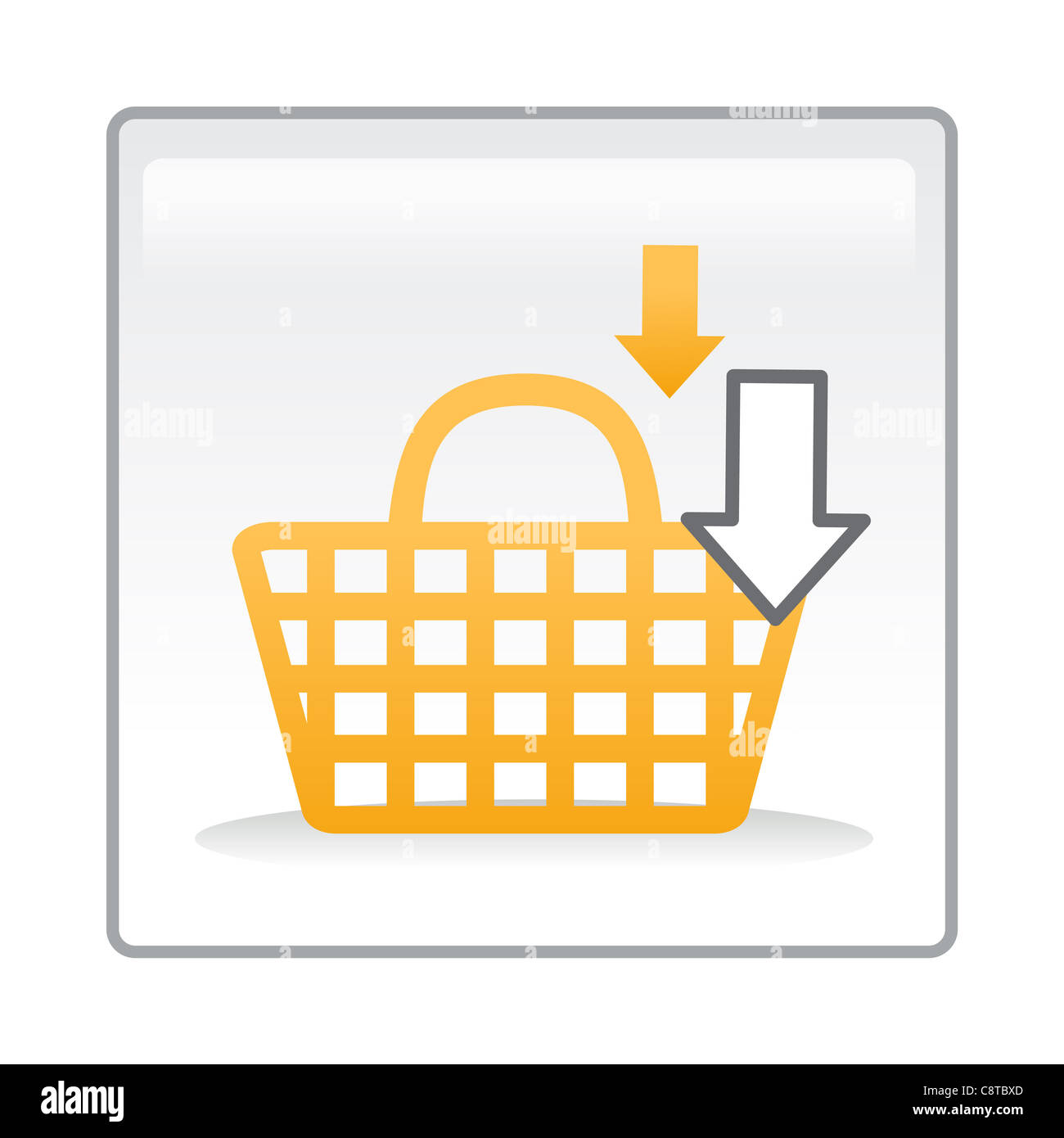 Illustration of shopping basket and arrow sign Stock Photo - Alamy
