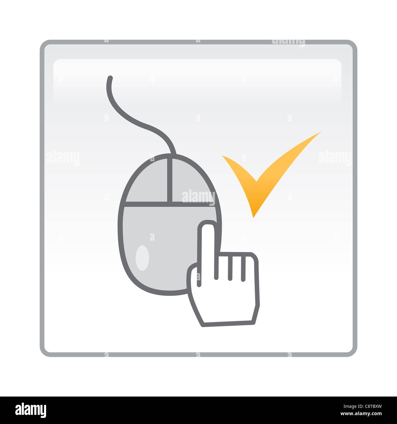Illustration of computer mouse with cursor and a check mark Stock Photo ...