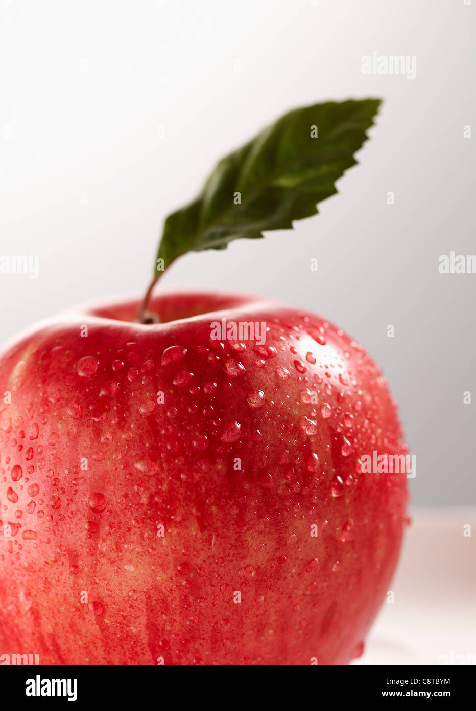 Close-up Of Apple With Water Drops Stock Photo - Alamy