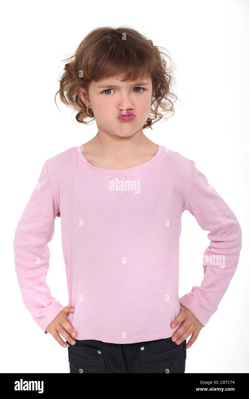 Grumpy little girl Stock Photo - Alamy