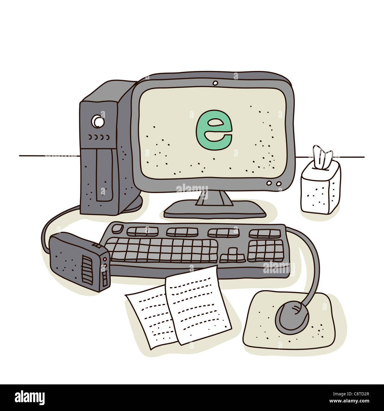Illustration of computer Stock Photo - Alamy