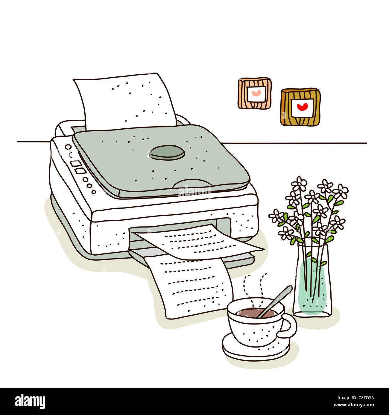 Illustration of printer Stock Photo - Alamy