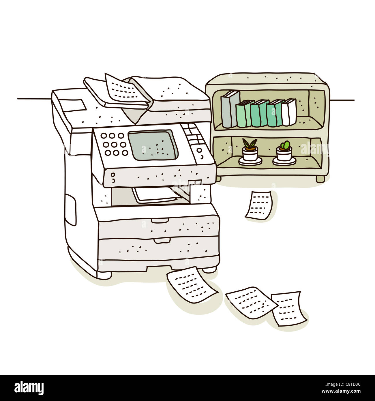 Illustration of digital printer Stock Photo - Alamy