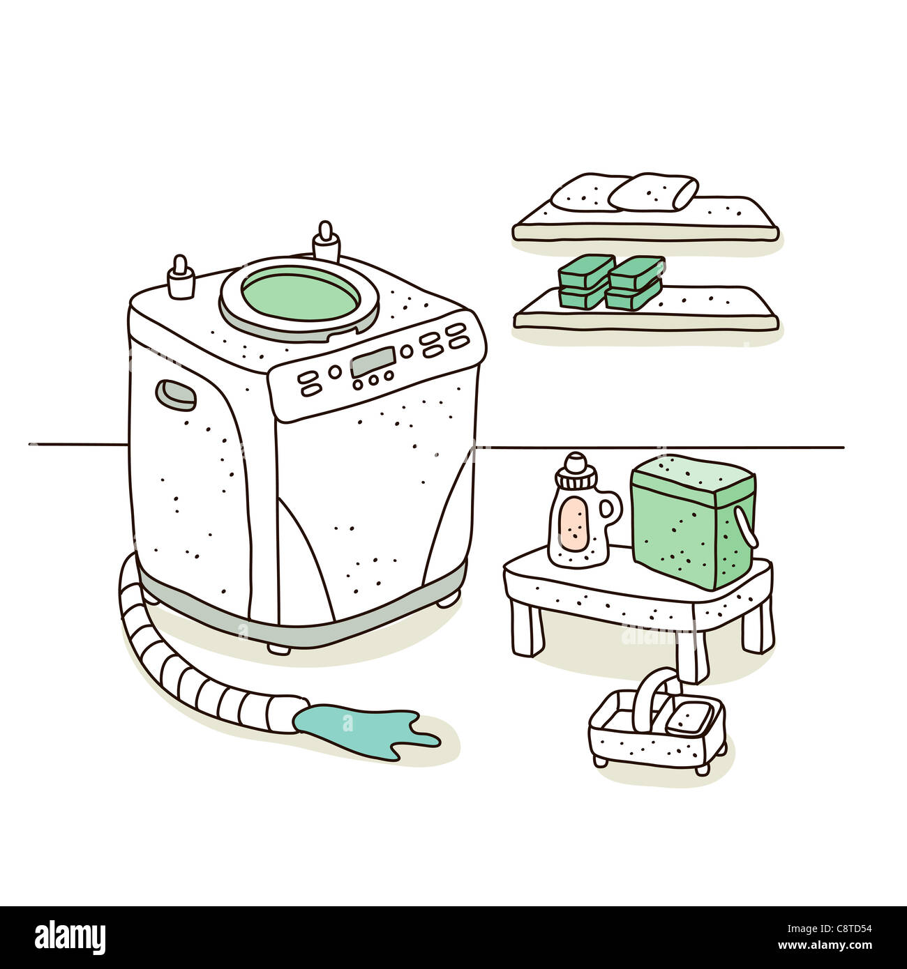 Illustration of automatic washing machine Stock Photo - Alamy Illustration of automatic washing machine Stock Photo - Alamy