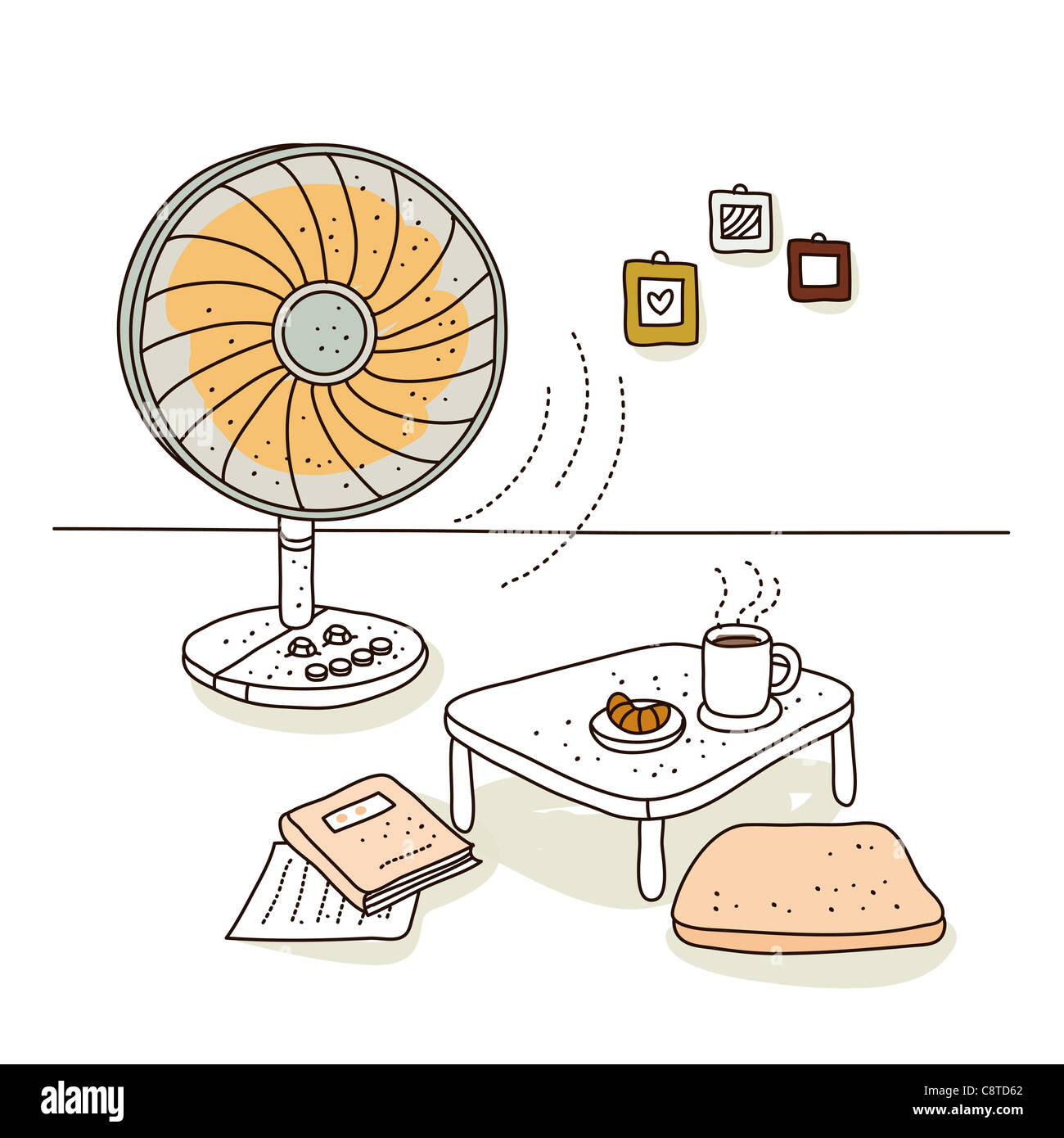 Illustration of table fan Stock Photo - Alamy
