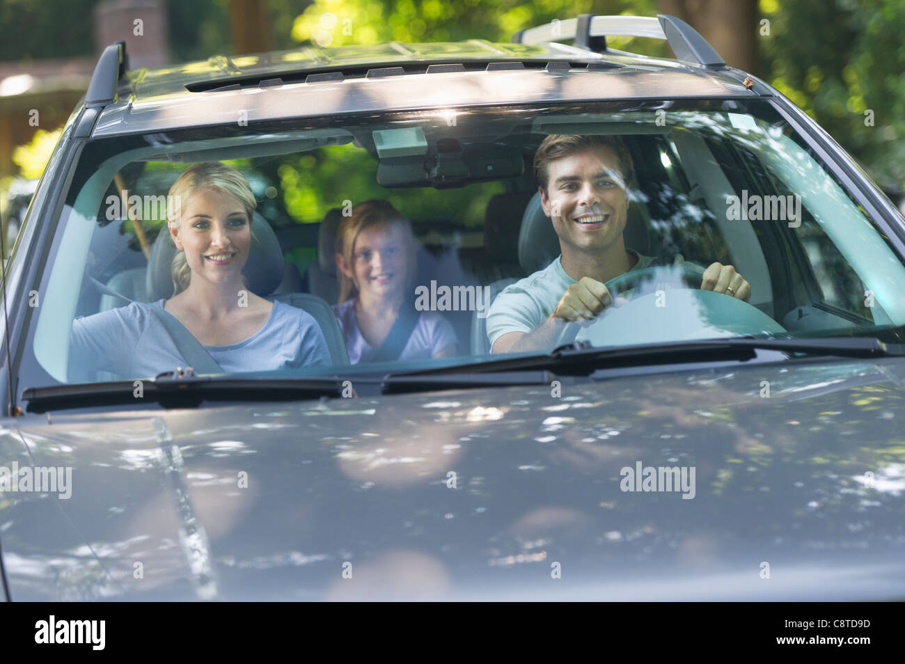 Mom driving car with kids hi-res stock photography and images - Alamy