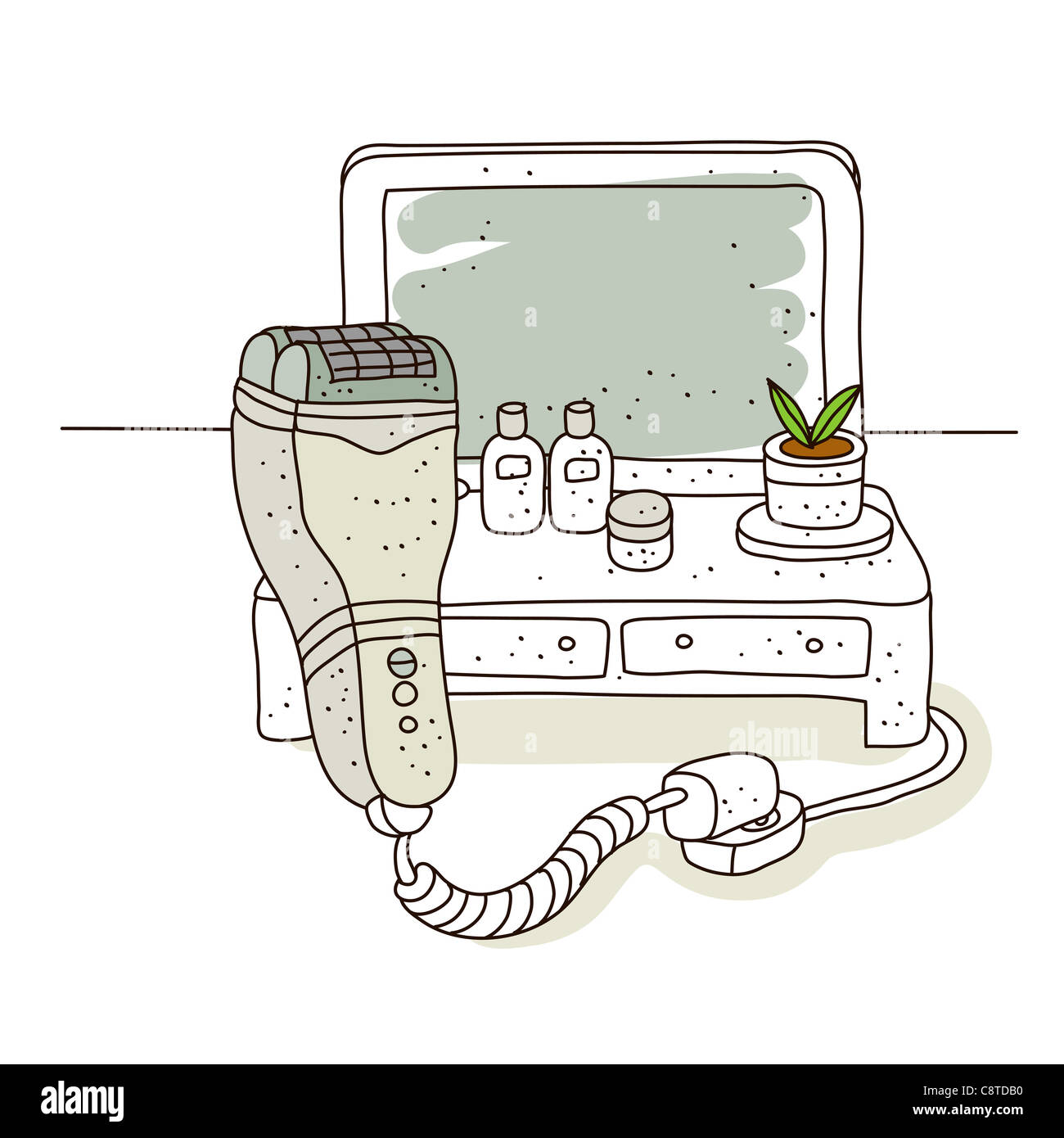 Illustration of electric razor Stock Photo - Alamy