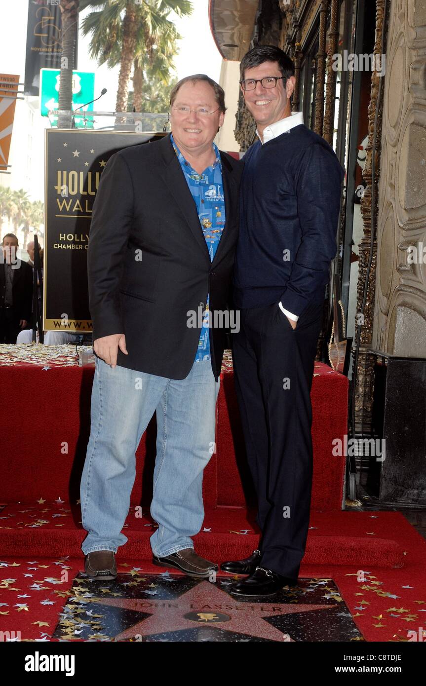 John Lasseter, Rich Ross at the induction ceremony for Star on the ...