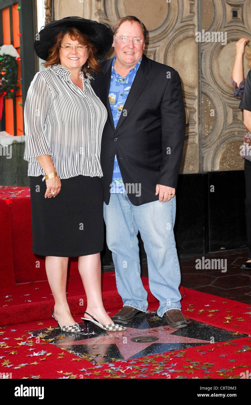 John Lasseter, wife Nancy at the induction ceremony for Star on the ...