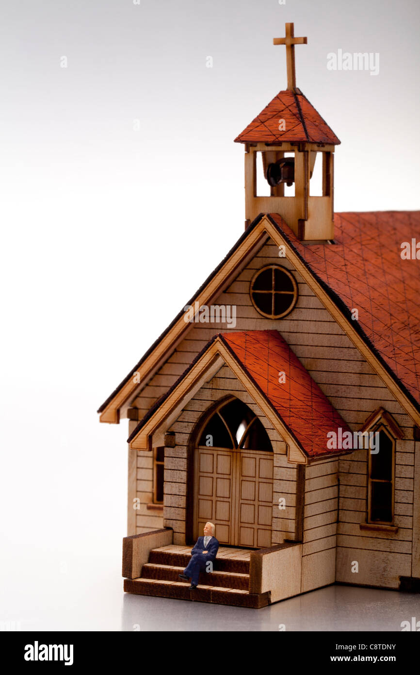 Man sitting on steps church hi-res stock photography and images - Alamy