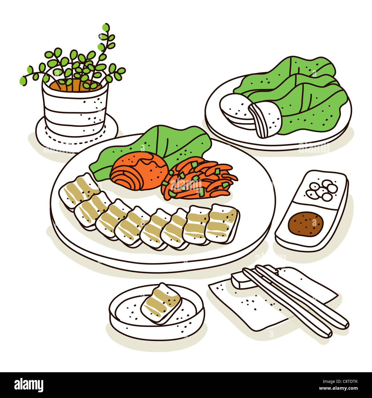 Illustration of healthy eating Stock Photo - Alamy