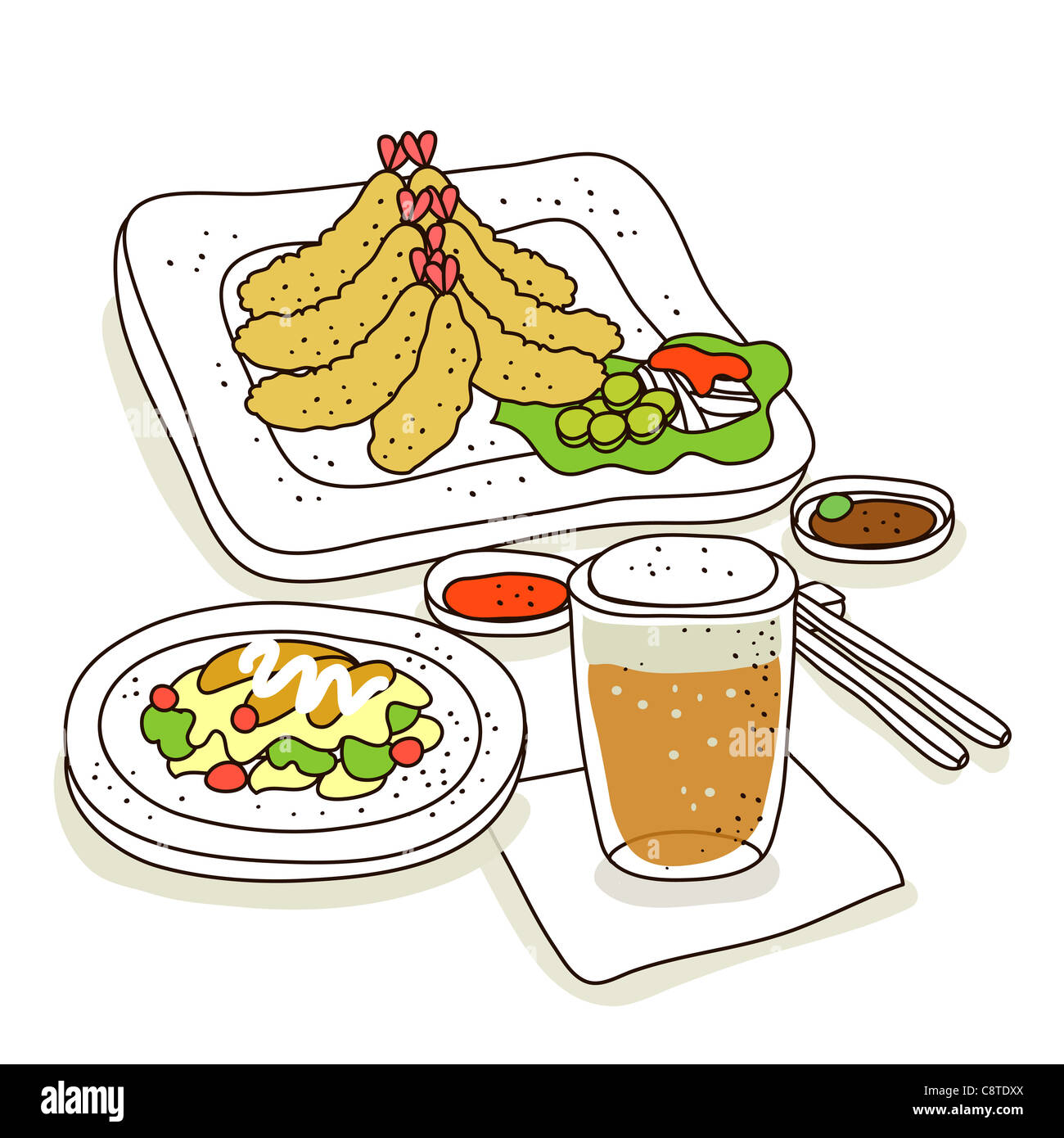 Illustration of food and refreshment Stock Photo - Alamy