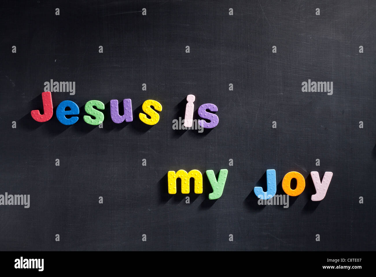 Jesus is my love' in multi colored alphabets Stock Photo - Alamy