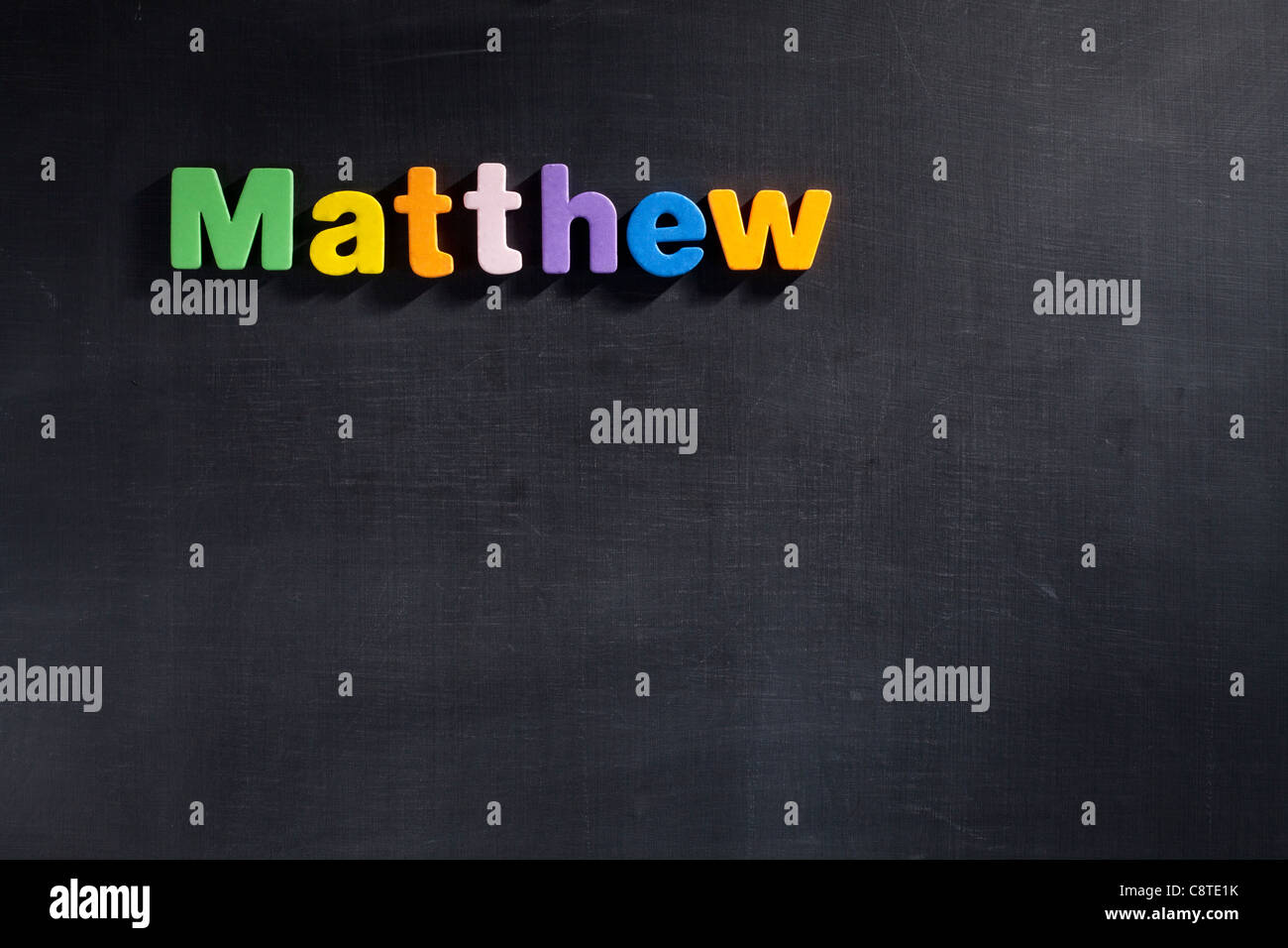 Single word 'Matthew' in multi colored alphabets Stock Photo - Alamy