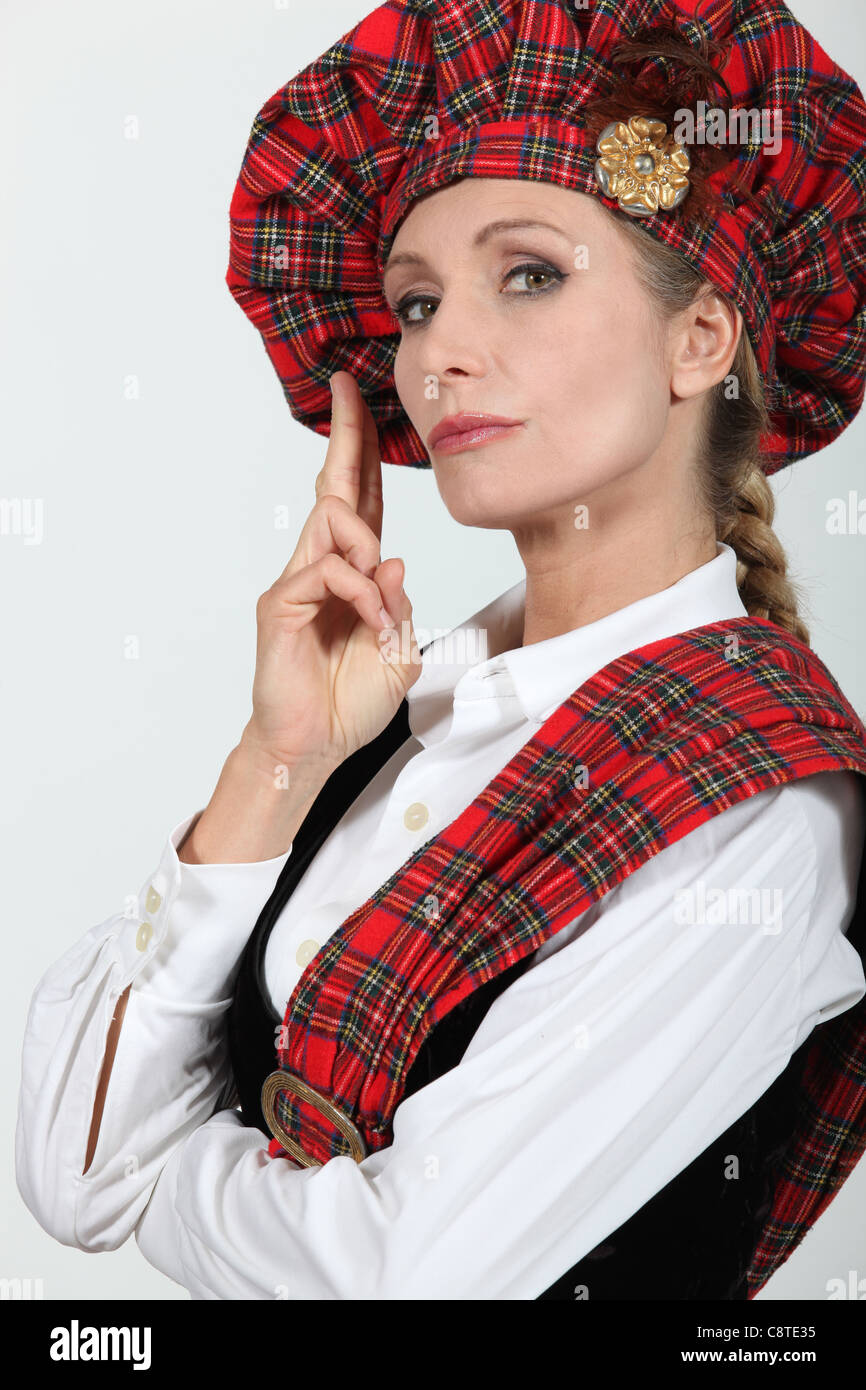 woman in Scottish costume Stock Photo - Alamy