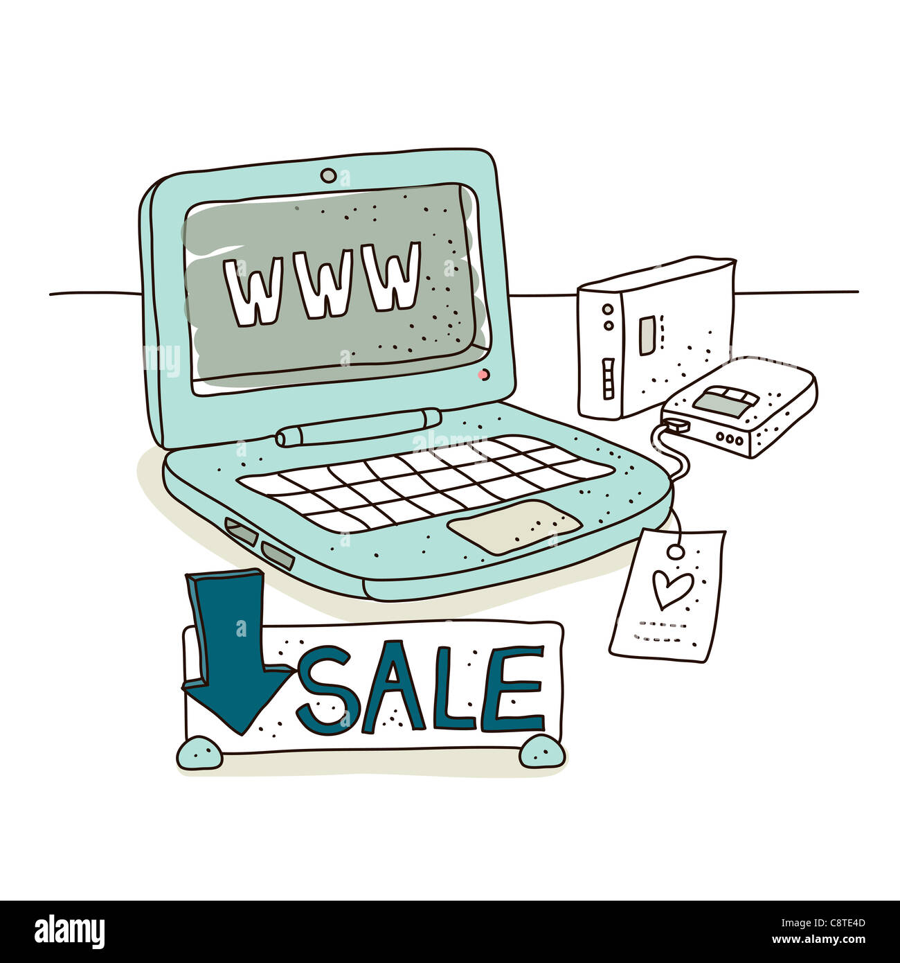 Illustration of laptop for sale Stock Photo - Alamy