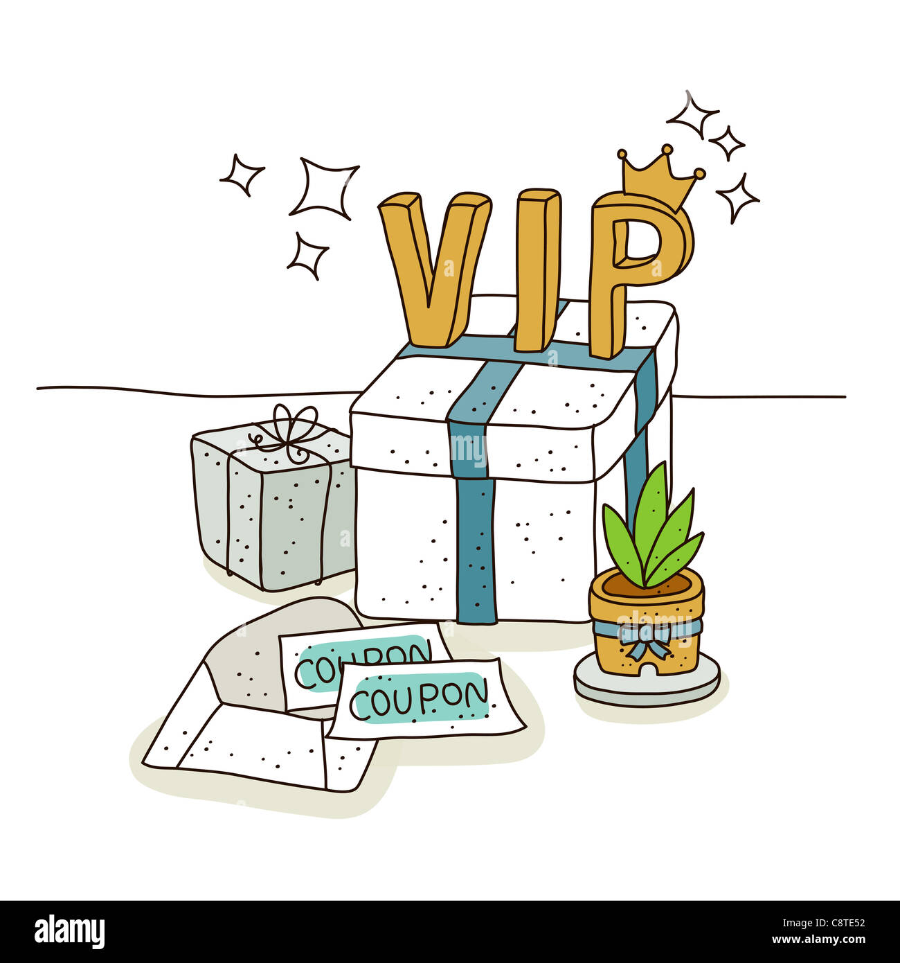 Illustration of VIP customers Stock Photo - Alamy