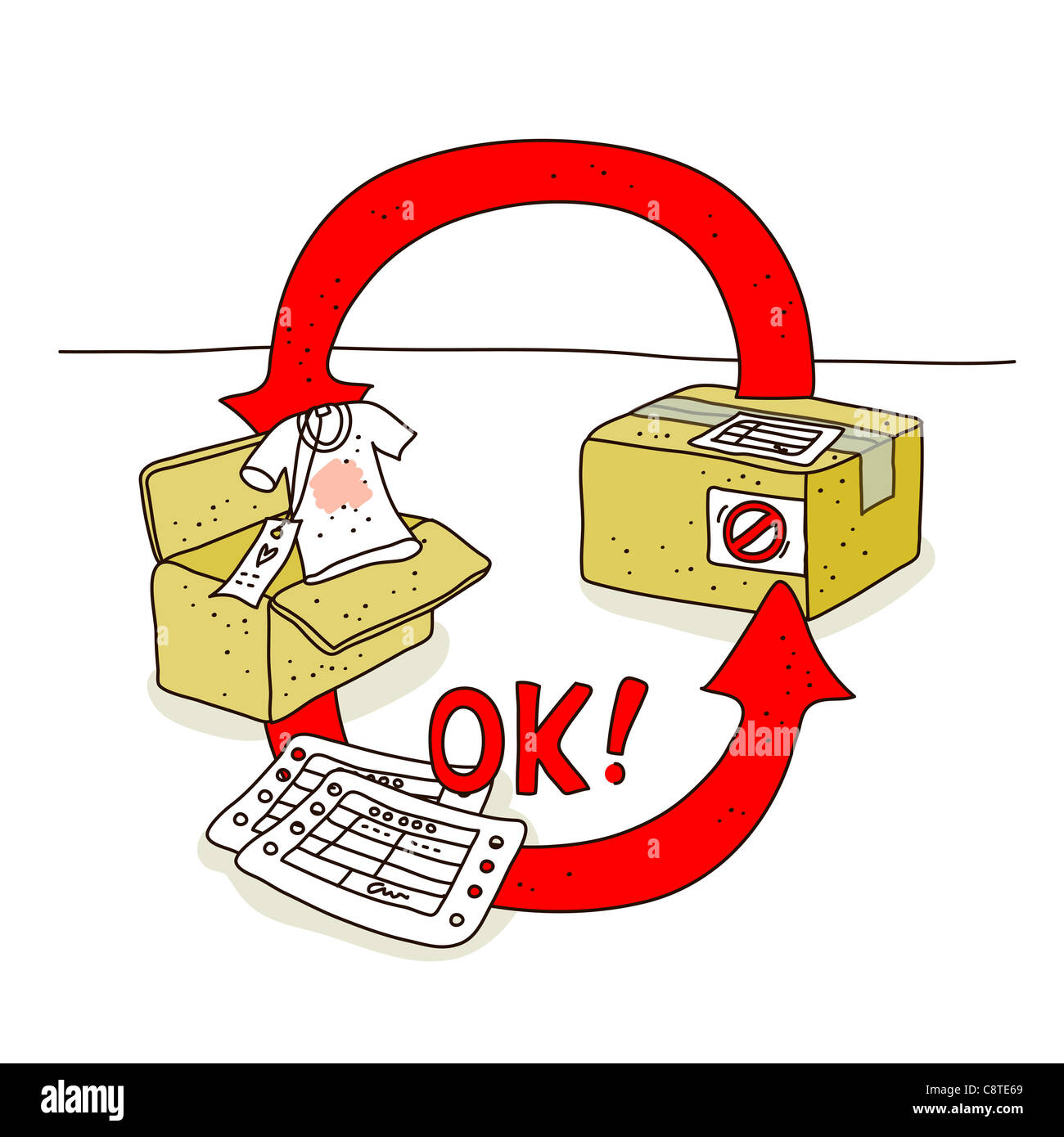 Illustration of t-shirt and box Stock Photo - Alamy
