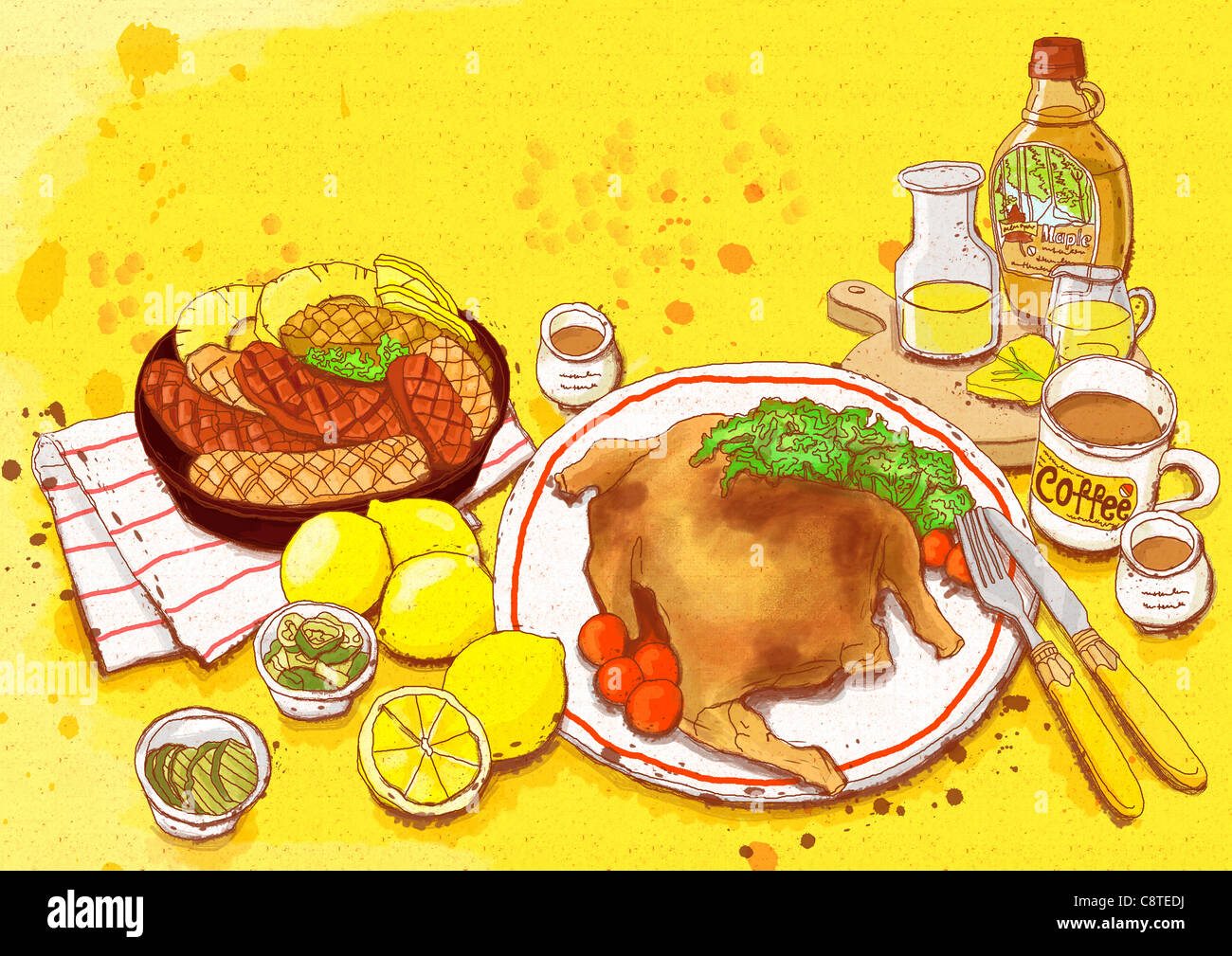 Baked Chicken Illustration