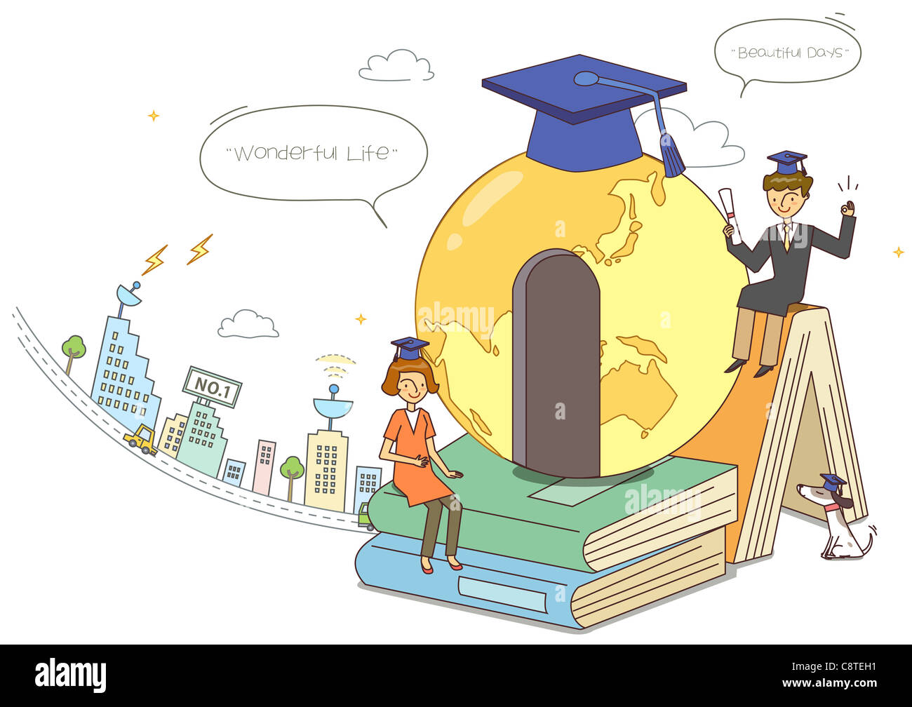 Concept of graduation degree Stock Photo - Alamy
