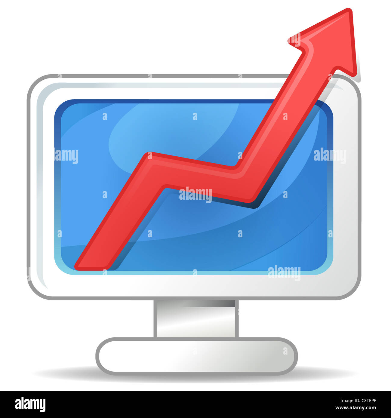 Arrow sign on computer screen Stock Photo - Alamy