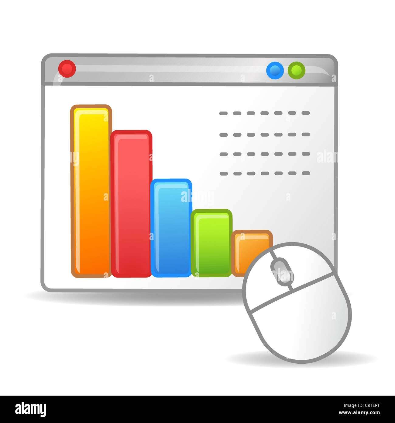 Illustration of bar chart on computer monitor Stock Photo - Alamy