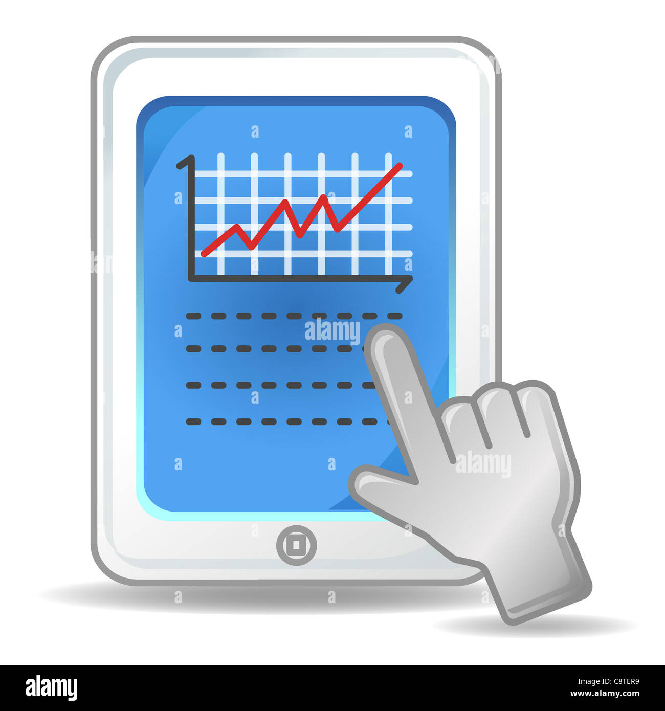 Illustration of pointer on digital tablet Stock Photo - Alamy