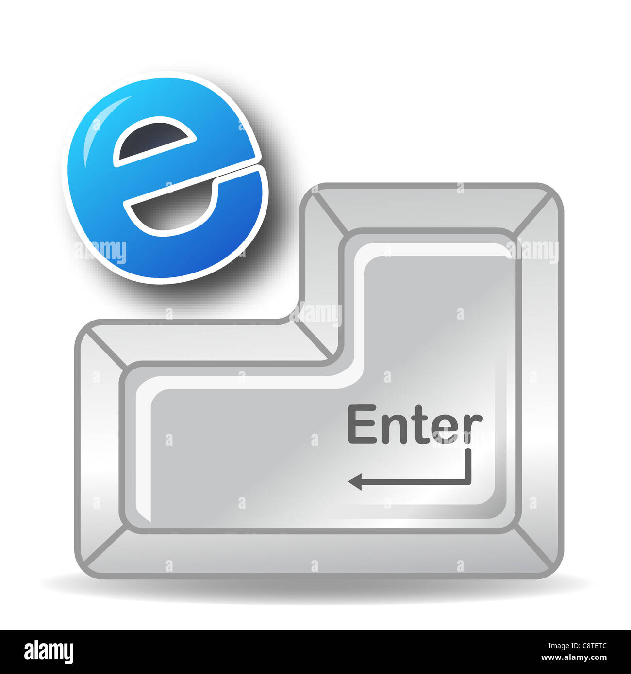 Enter key on white background Stock Photo - Alamy