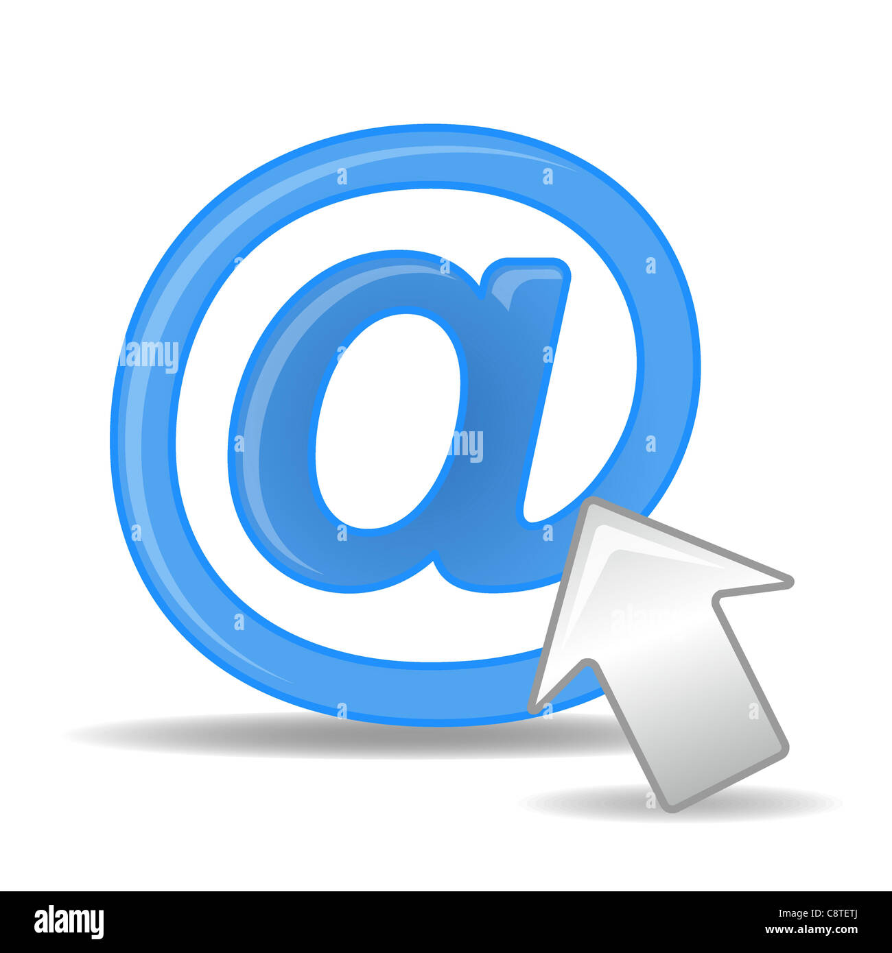 Arrow sign on at sign Stock Photo - Alamy