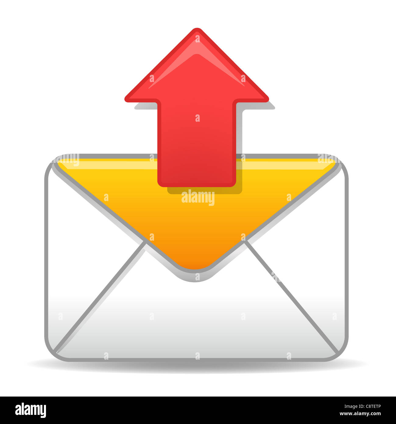 Arrow sign on mail Stock Photo - Alamy