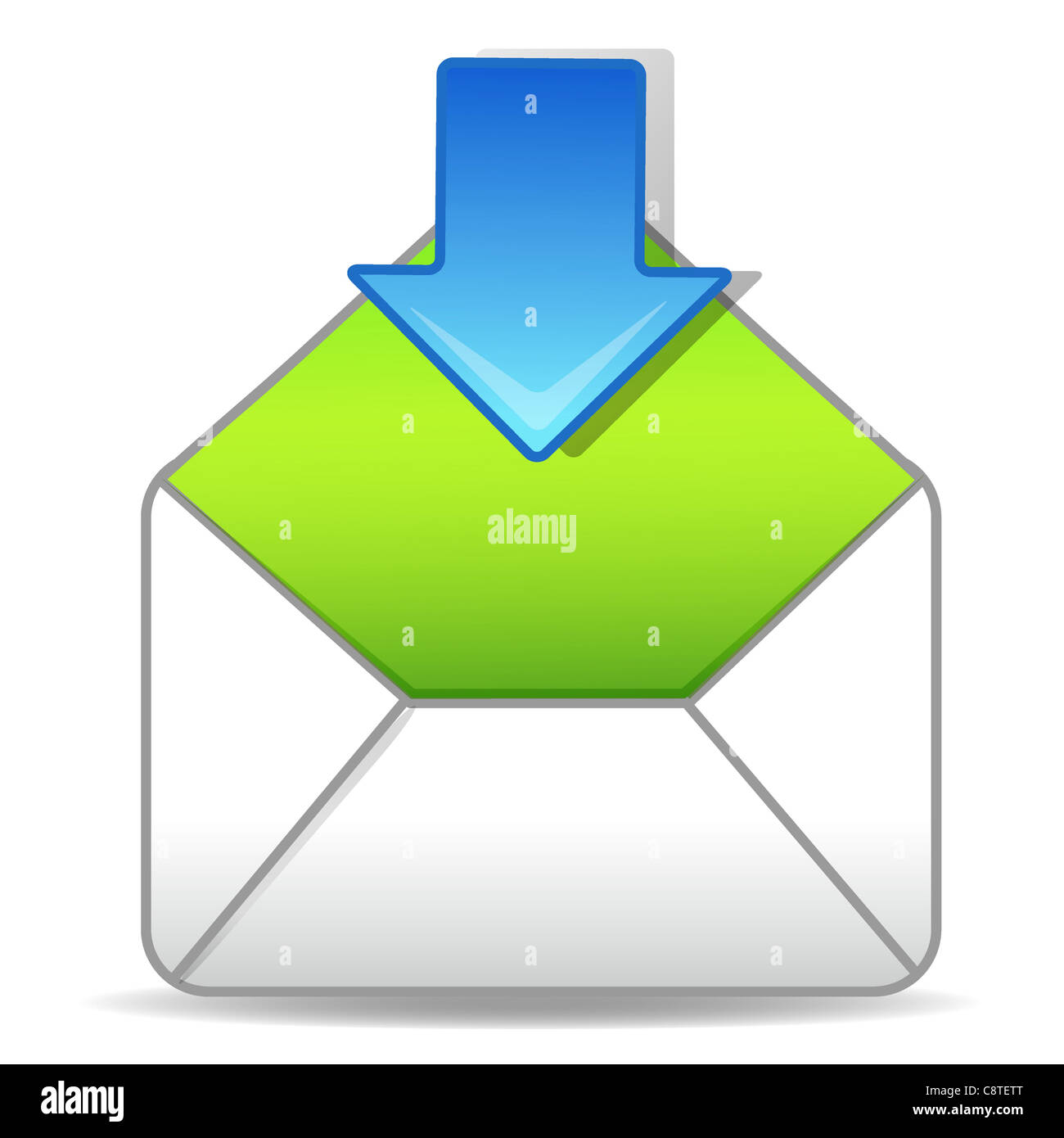 Arrow sign on envelope Stock Photo - Alamy