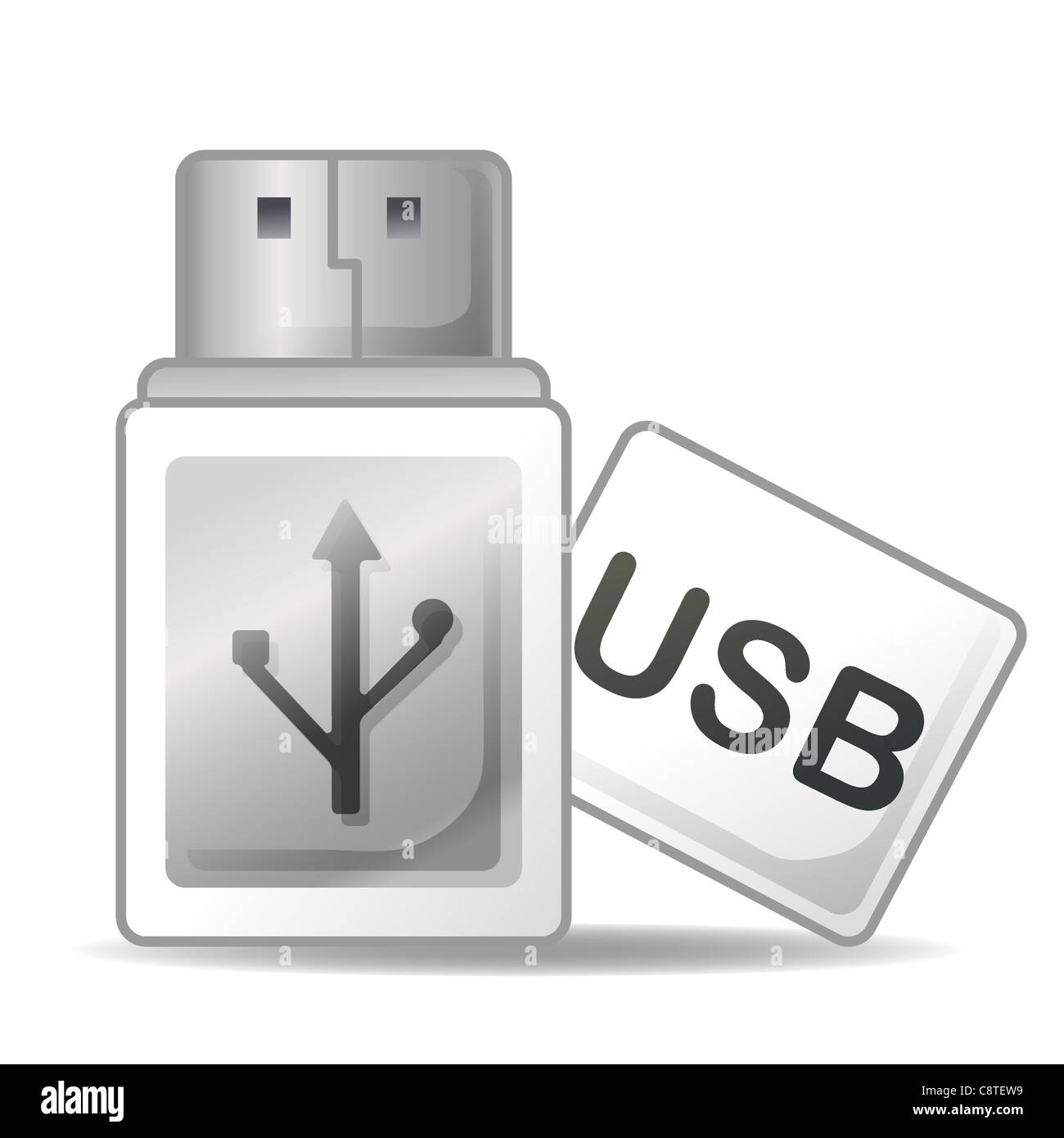 Illustration of USB against white background Stock Photo - Alamy