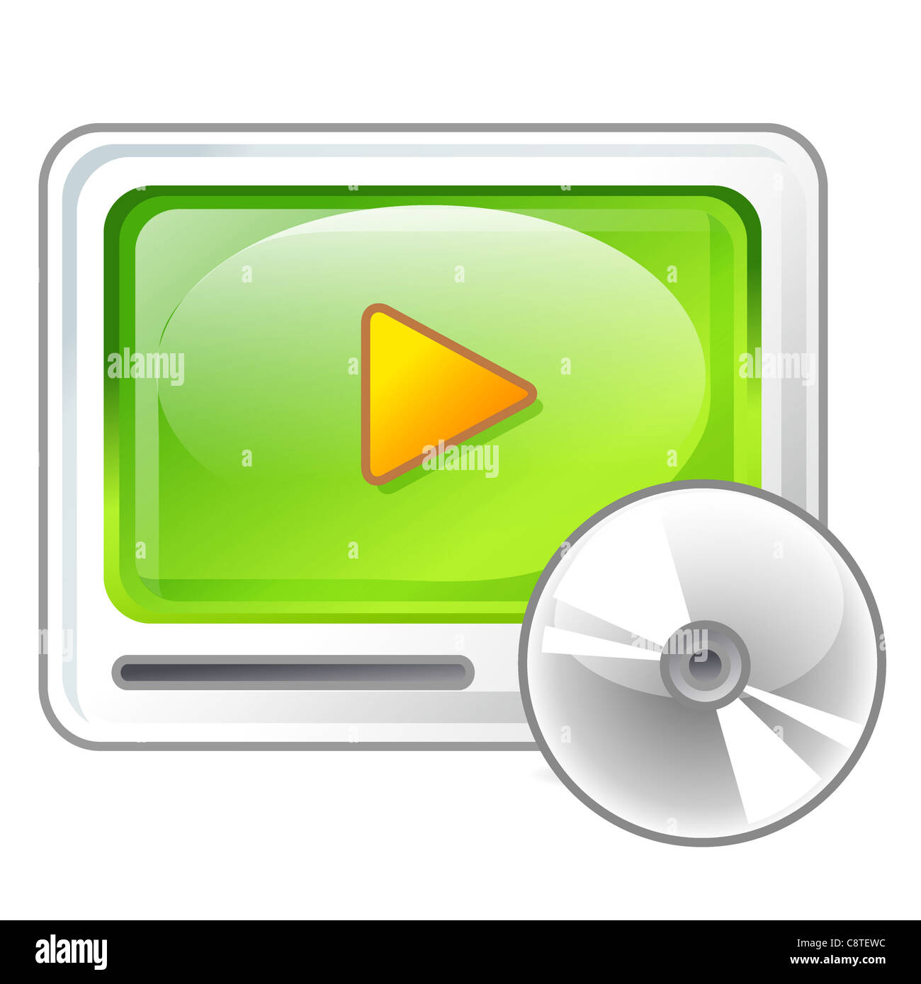 Illustration of CD and CD player Stock Photo - Alamy