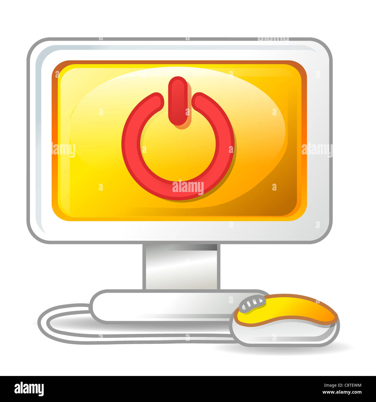 Illustration of computer and mouse Stock Photo - Alamy